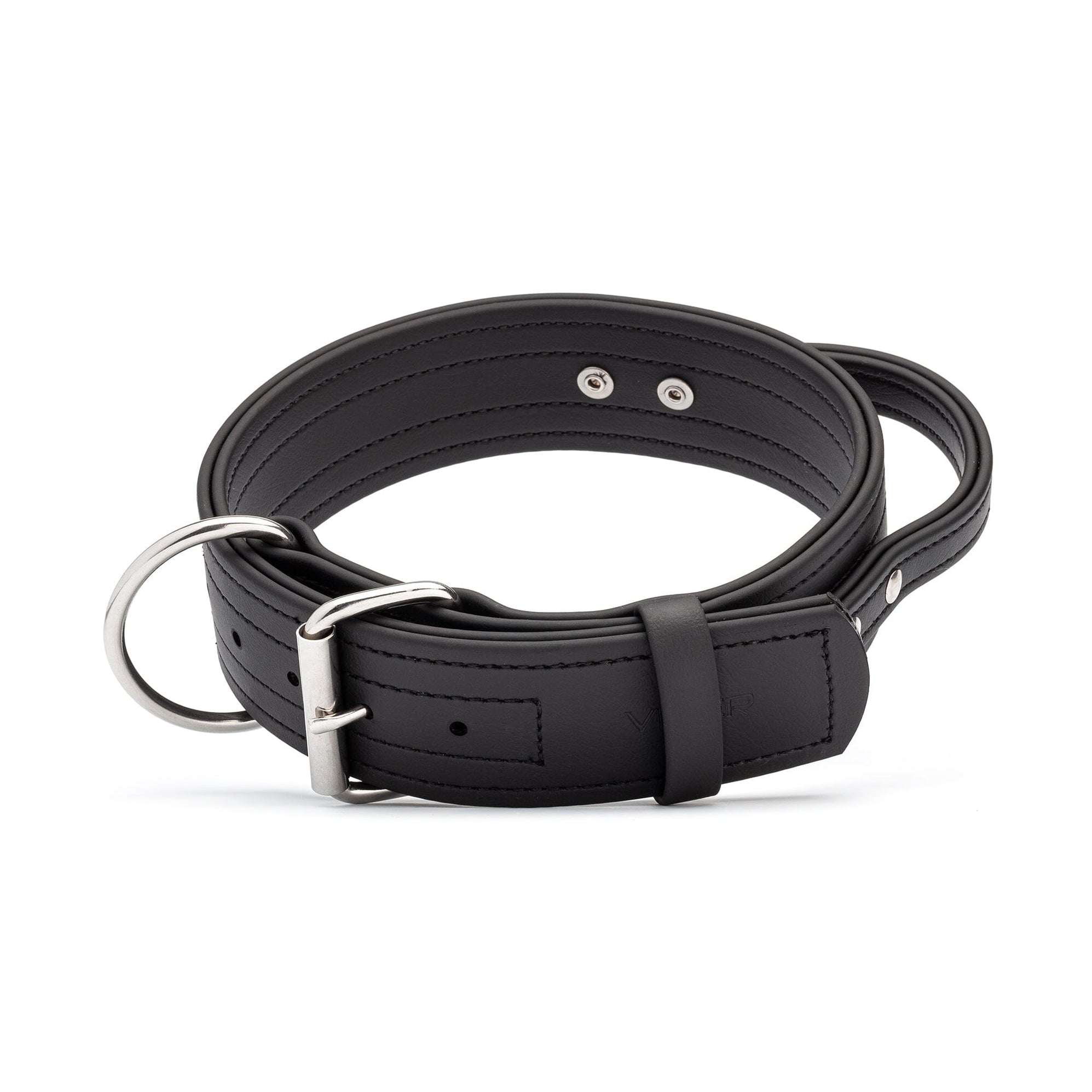 Viper Biothane Working Dog Collar + Built-in Handle - Stainless Steel