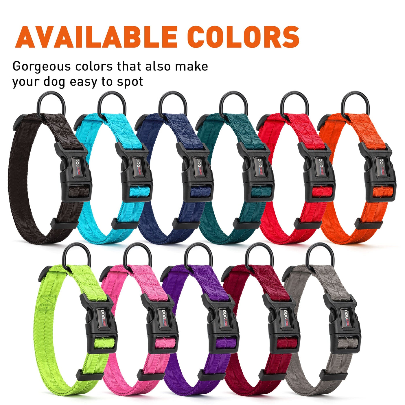 Nylon Flat Dog Collar — Dogline